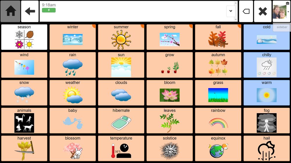 AAC & Core Words with the Changing Seasons