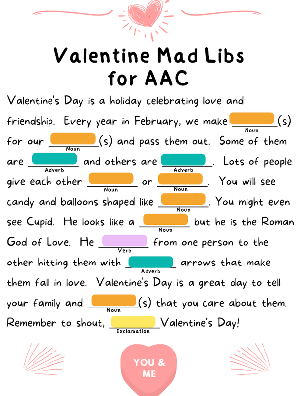 AAC Mad Libs for Valentine's Day