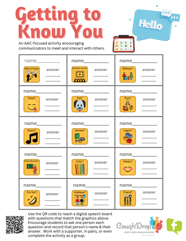 Get to Know You - Back to School with AAC